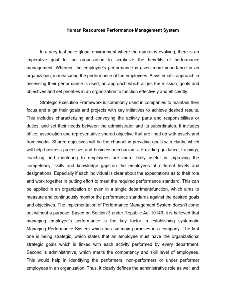 Human Resources Performance Management System | PDF | Employment ...