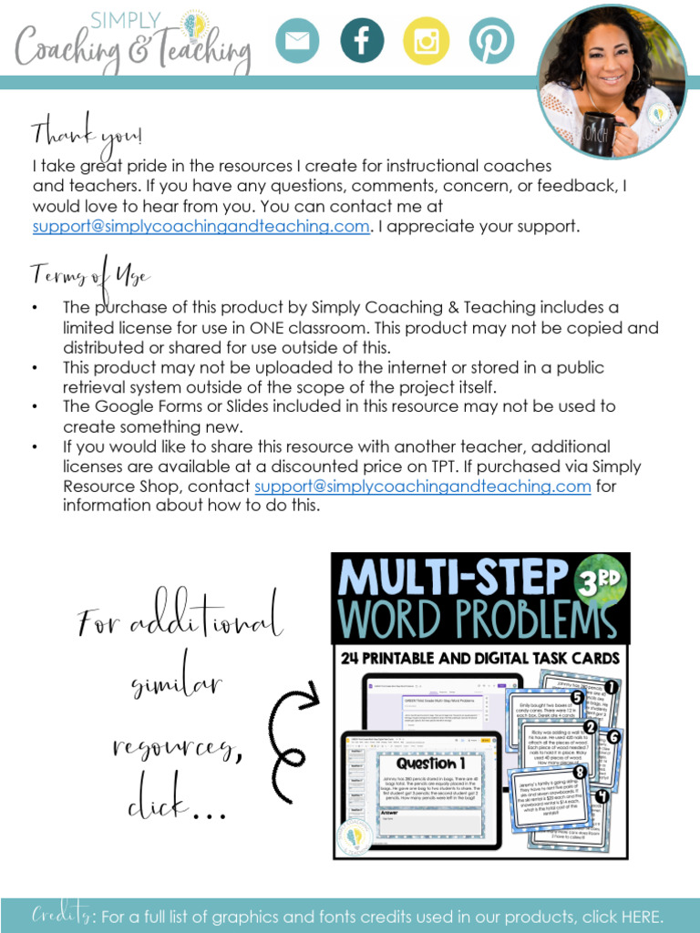 3rd Grade Multi-Step Math Task Cards | PDF