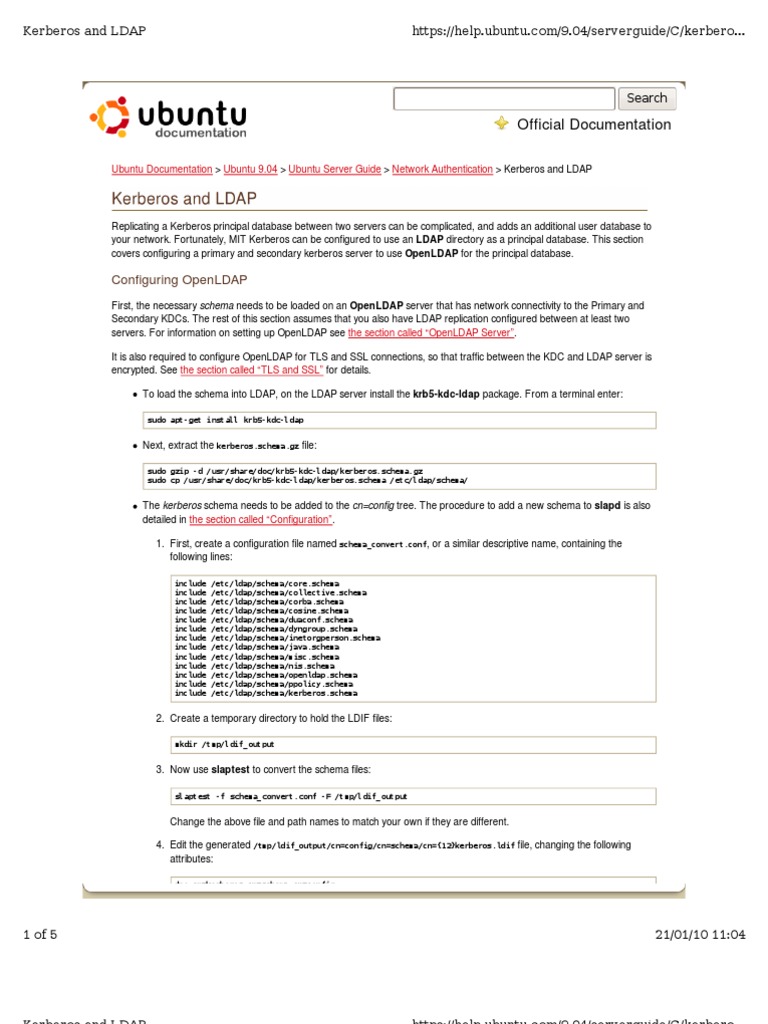 Krb5 Ldap Ubuntu | PDF | Internet Architecture | Computer Data