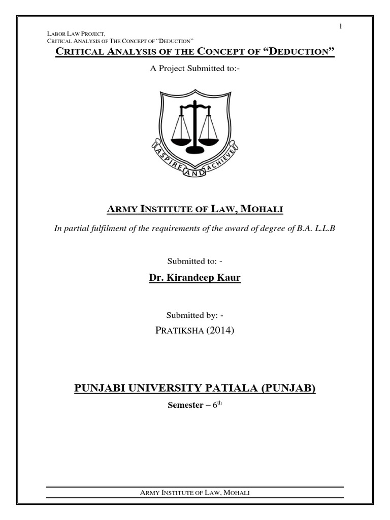 Critical Analysis of Wage Deductions | PDF | Employment | Wage