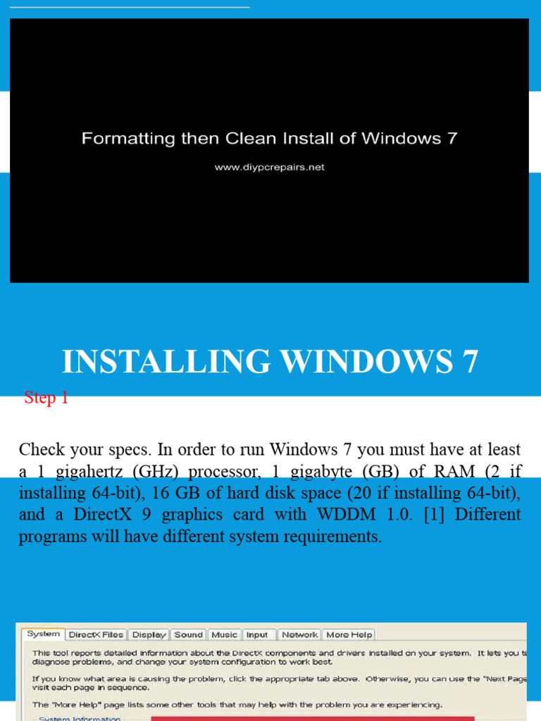 Science Installing Windows 7 | PDF | Booting | Bios