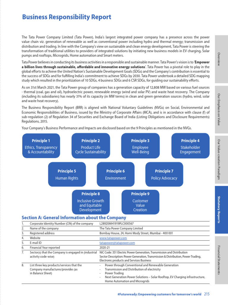 Business Responsibility Report | PDF | Corporate Social Responsibility ...