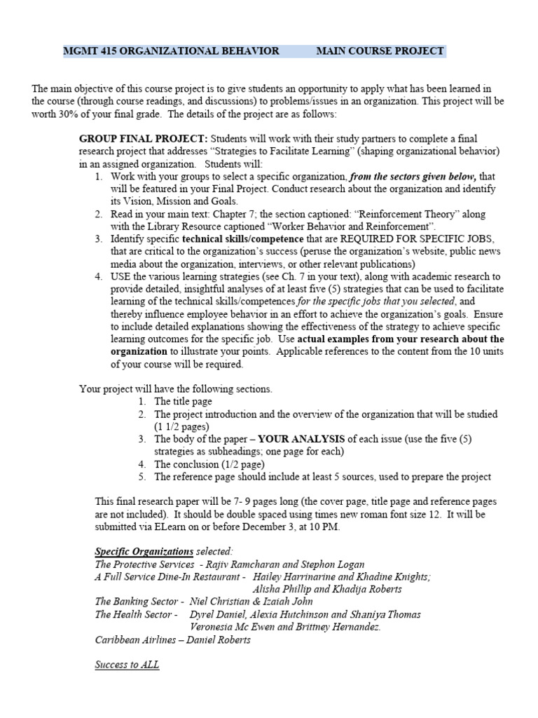 Final Project Details | Download Free PDF | Competence (Human Resources) | Cognition