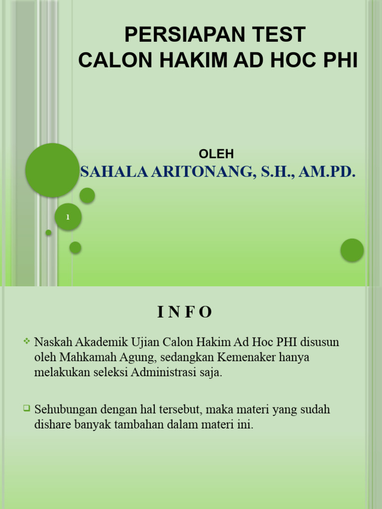 Persiapan Ujian Hakim Ad Hoc PHI | PDF | Bisnis