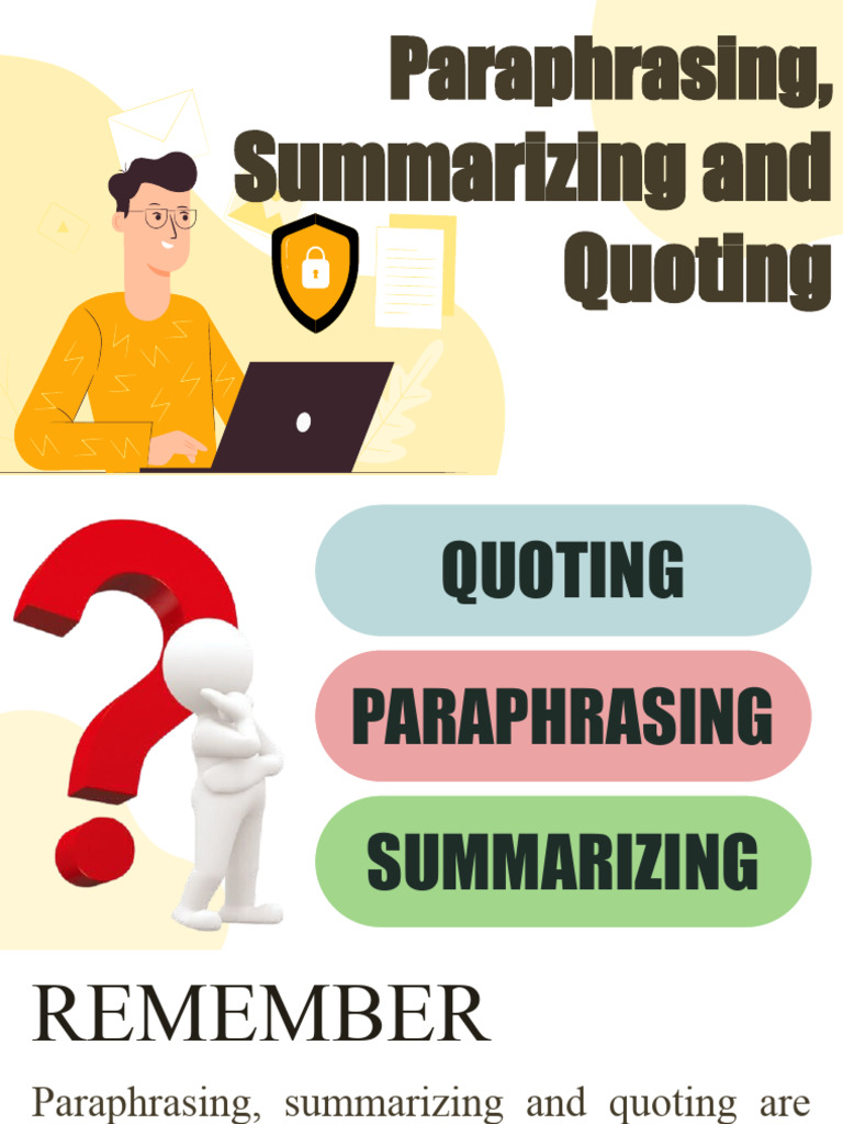 Scientific Writing Paraphrasing Quoting and Summarizing | PDF | Information | Word