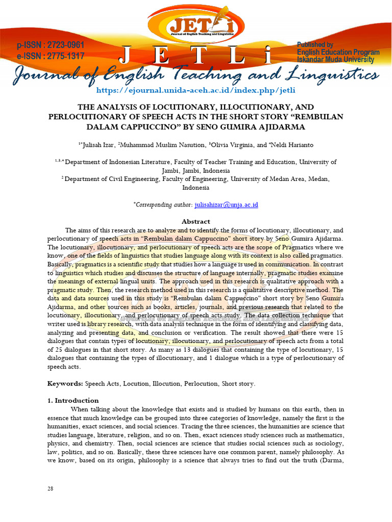 The Analysis of Locutionary Illocutionary and Perl | PDF | Cognitive ...