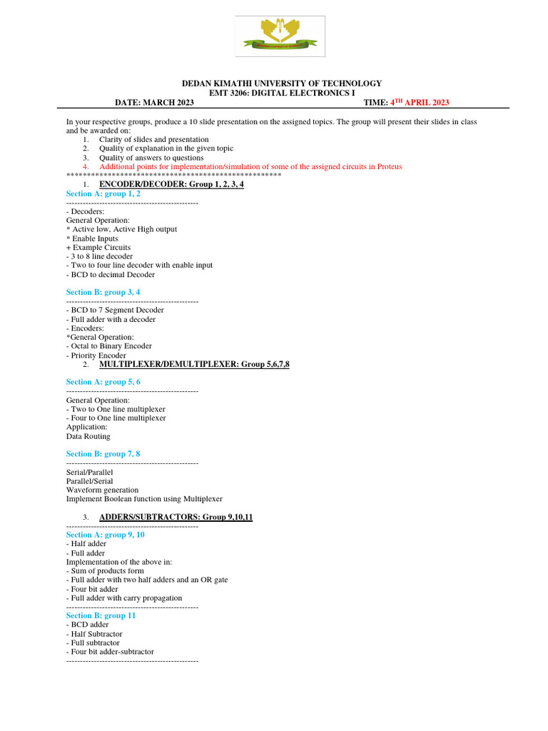 Group Project Assignment - 2023 | PDF