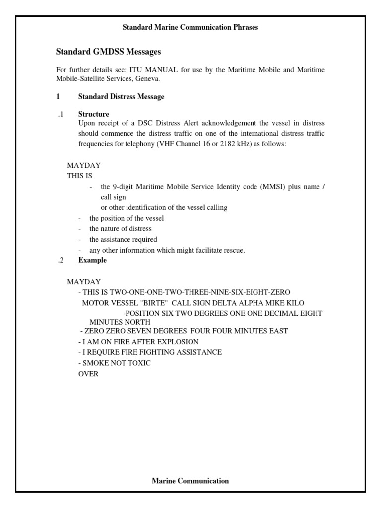 Standard GMDSS Messages MARCOM | PDF | Tropical Cyclones