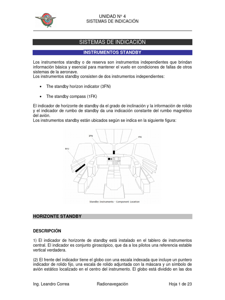 Instrumentos Standby y EFIS | PDF | Brújula | Ingenieria Eléctrica