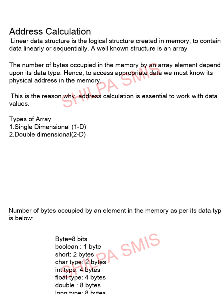 Address Calculation Pdf Computer Programming Computing