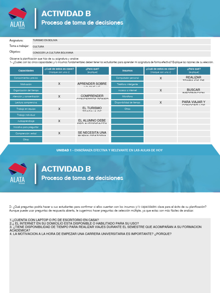 Actividad B - Formulario | PDF | Aprendizaje | Cognición