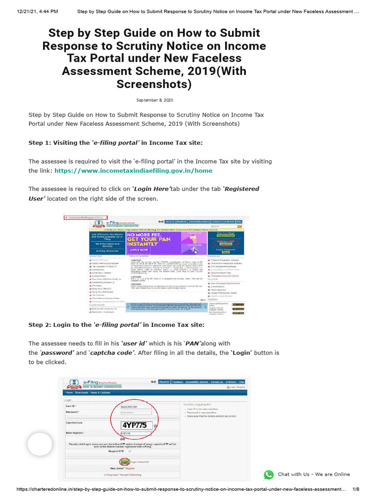 Step By Step Guide On How To Submit Response To Scrutiny Notice On