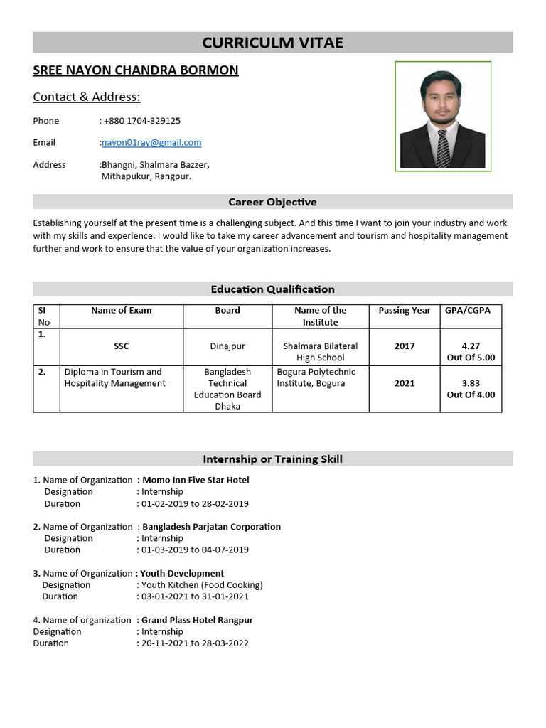 NA CV | PDF | Bangladesh
