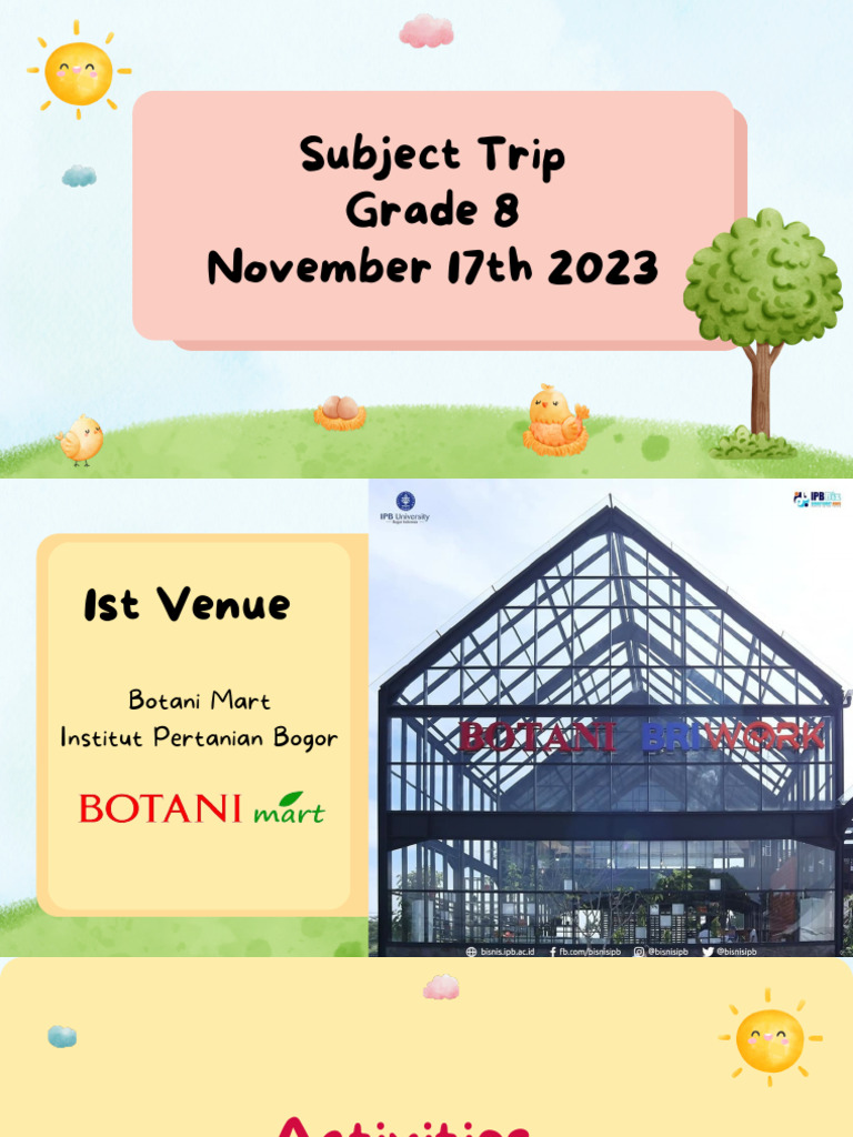 Subject Trip Briefing Grade 8 | PDF