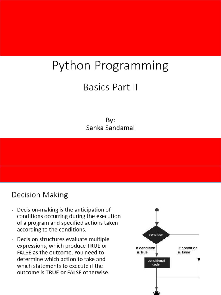 03 Python Programming Basics Part II | PDF | Control Flow | Parameter ... 03 Python Programming Basics Part II | PDF | Control Flow | Parameter ...