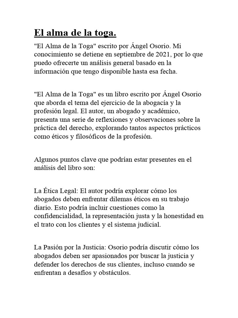 El Alma de La Toga | PDF