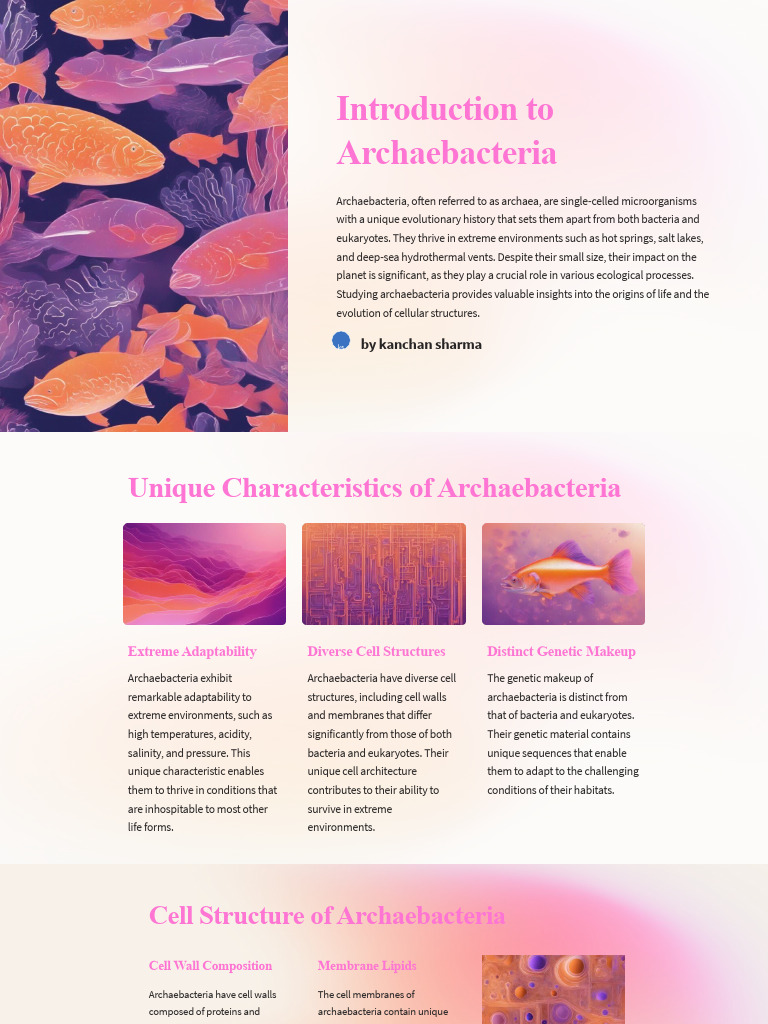Introduction To Archaebacteria | PDF | Archaea | Cell (Biology)