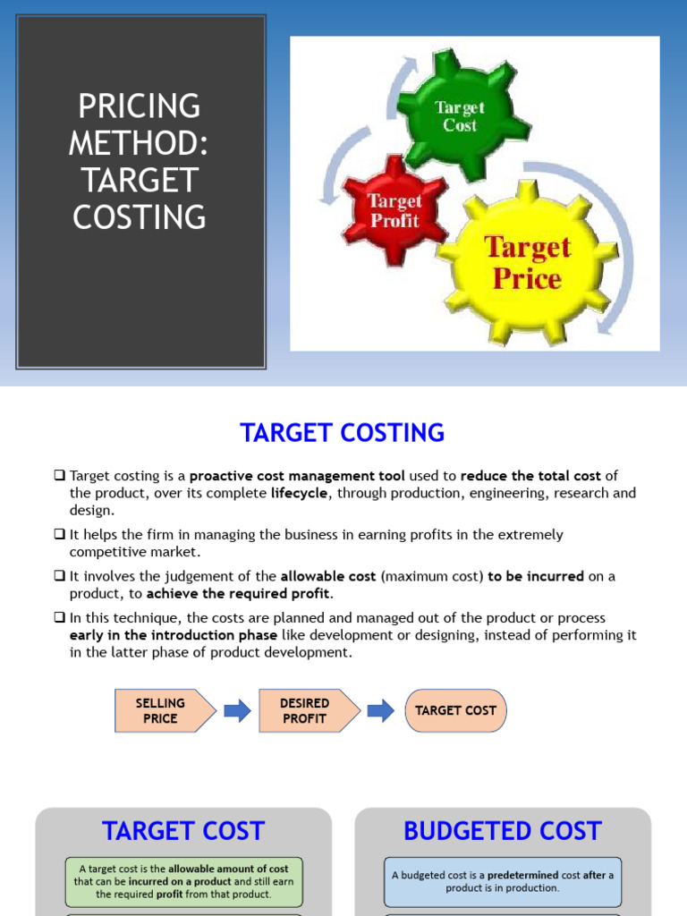 Target Costing Pricing | PDF | Gross Margin | Profit (Economics)