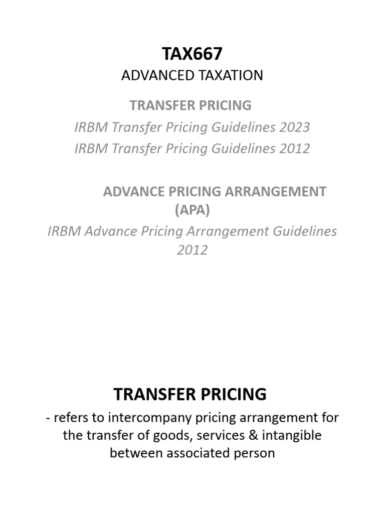 Chap 9 Current Issues in Tax TP APA | PDF | Taxes | Business