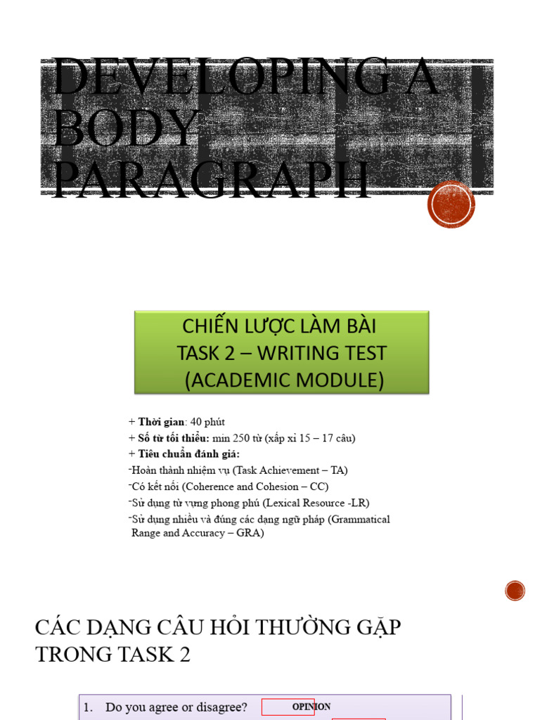 Developing A Body Paragraph | PDF