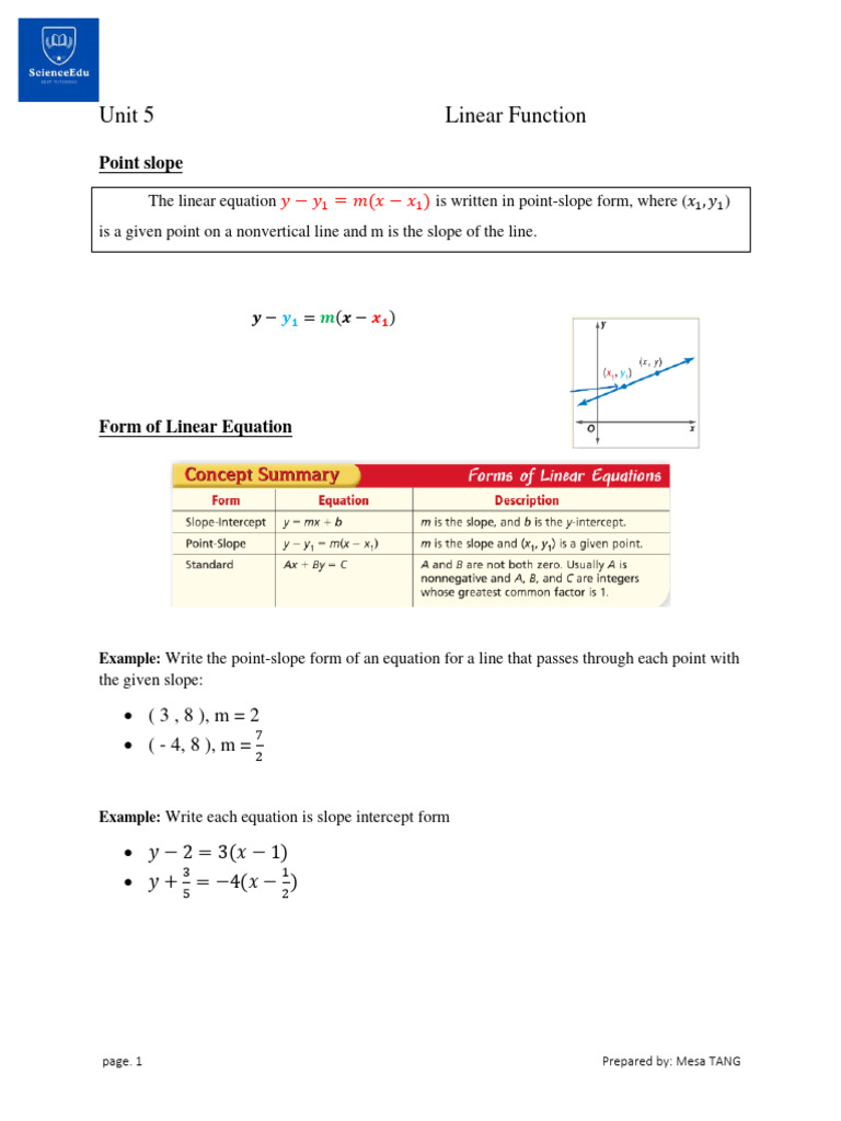 Session 3-Unit 5-Linear Function | PDF | Line (Geometry) | Classical Geometry