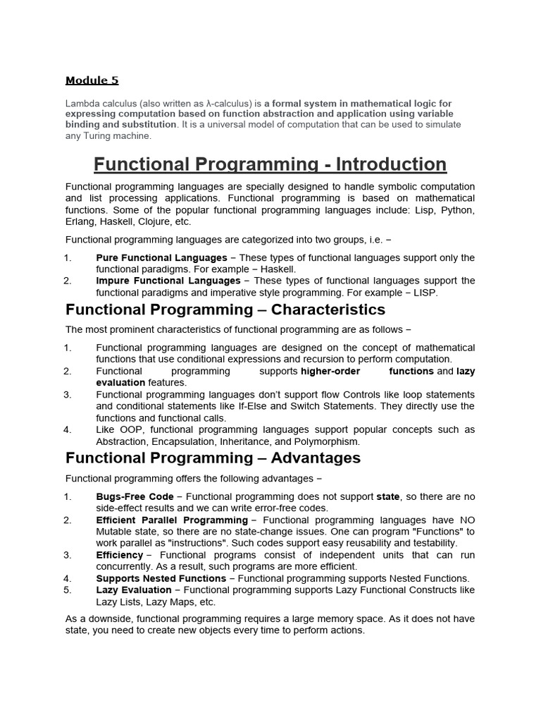Overview of Functional and Logic Programming | PDF | Functional Programming | Programming Paradigms