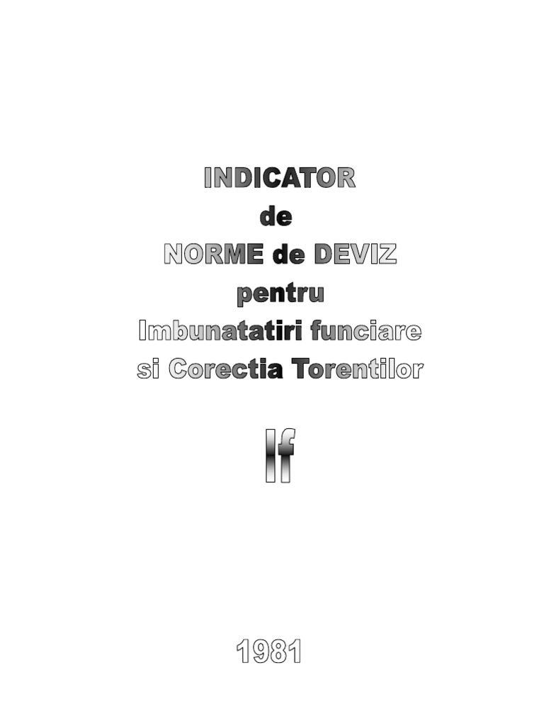 Indicator Norme Deviz 1981 If Imbunat. Funciare | PDF