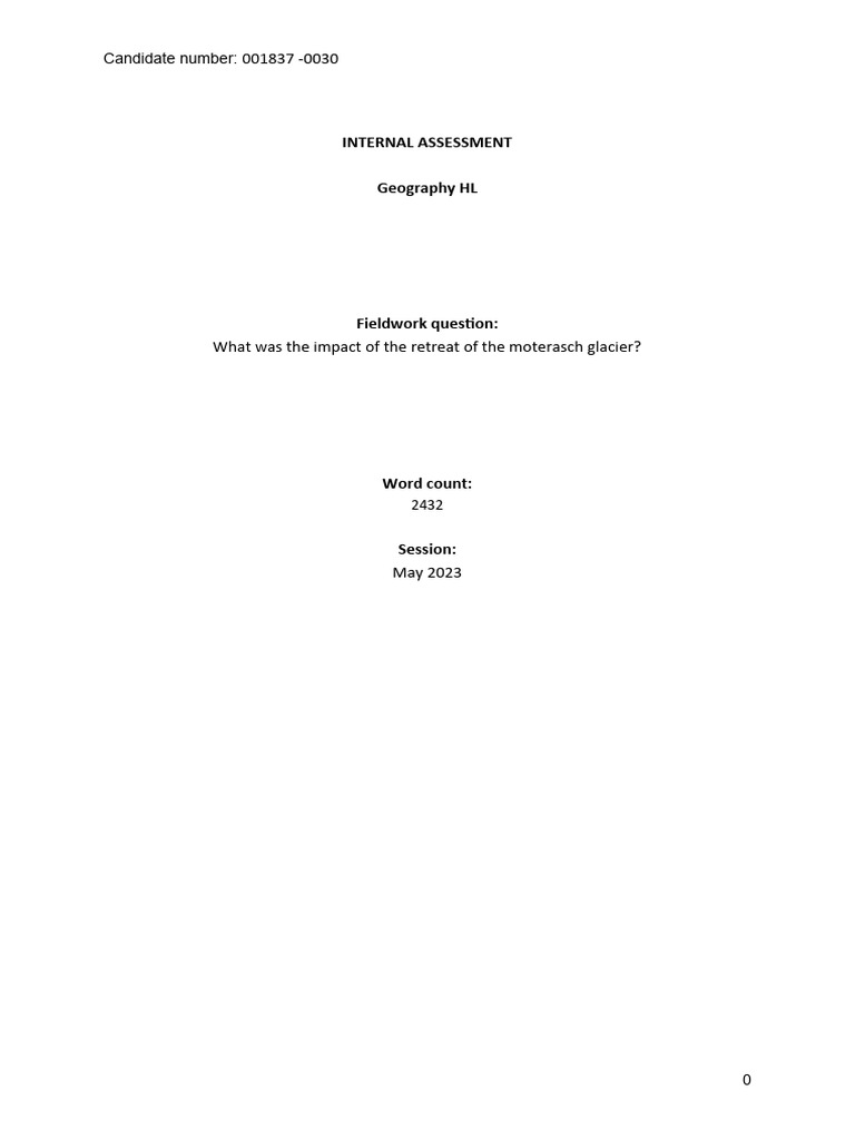 Geography IA | PDF | Glacier | Soil