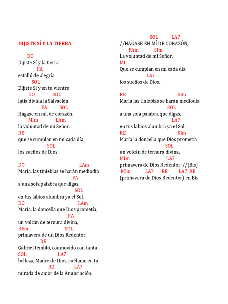 Dijiste Sí y La Tierra | PDF