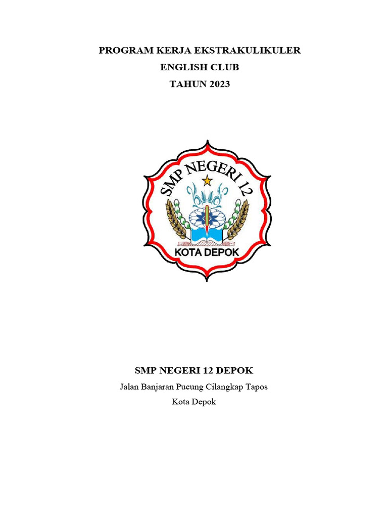 Program Kerja English Club 2023 | PDF
