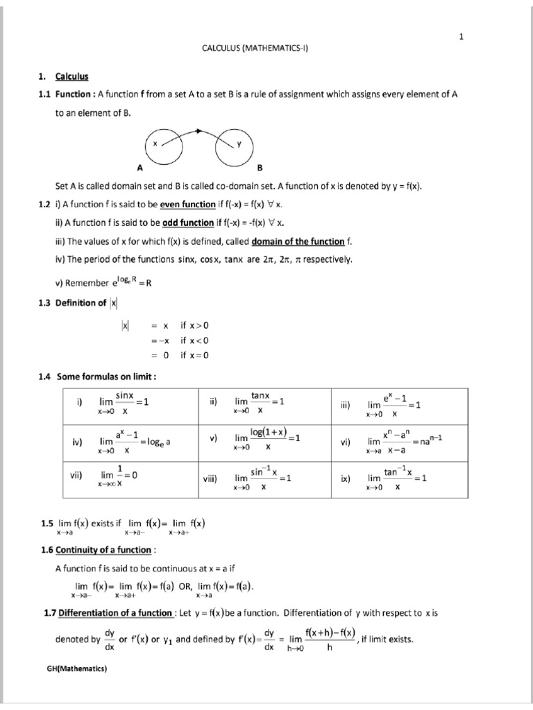 CALCULUS 1 | PDF