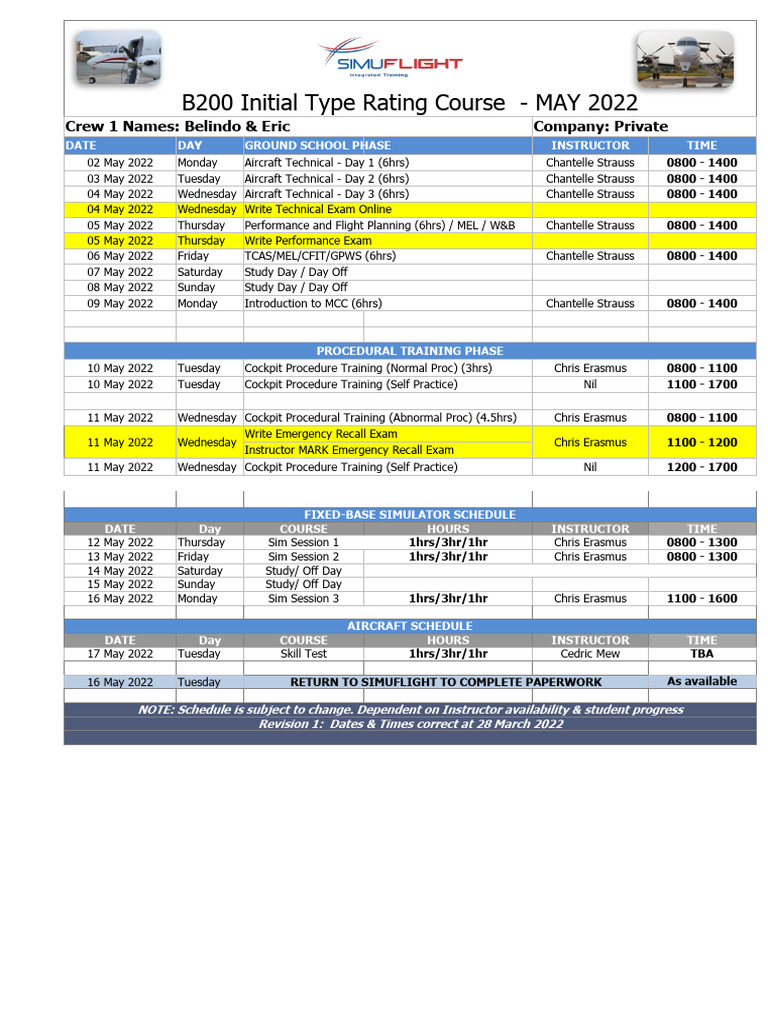 B200 Type Rating Course May 2022 | PDF | Transport Disasters | Aeronautics