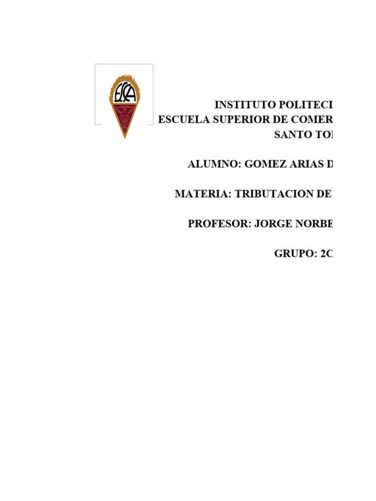 Ejercicio No 6 Calculo de La Deduccion de Inversion - Daniel Emmanuel Gomez Arias | PDF ...