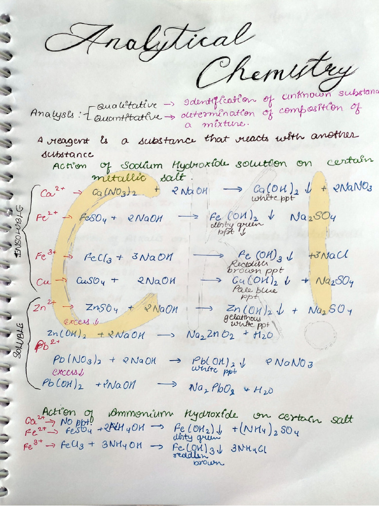 Analytical Chemistry Notes | PDF