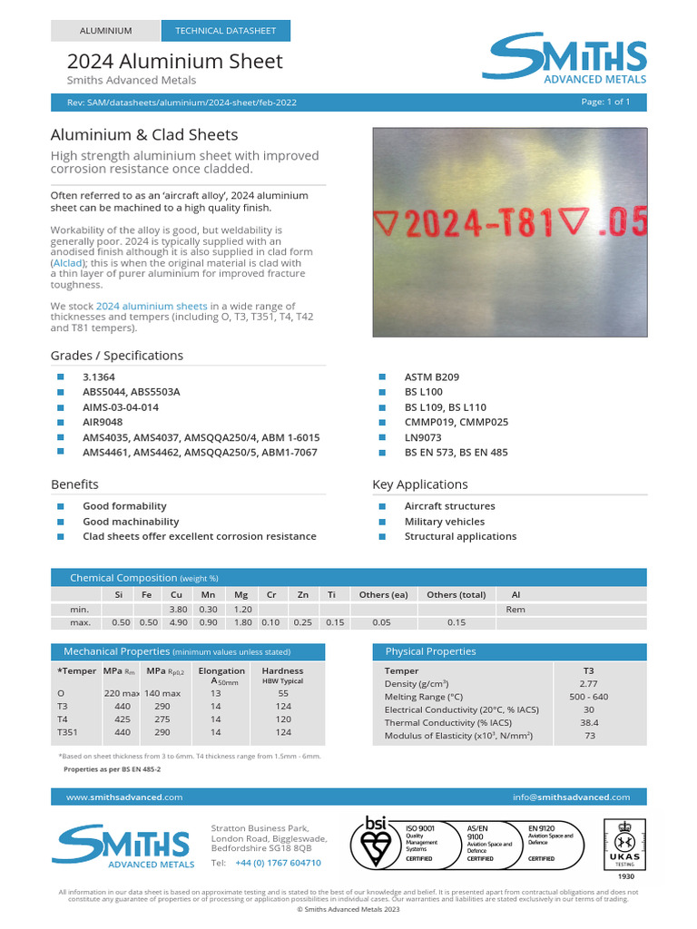 2024 Aluminium Sheet | PDF | Aluminium | Sheet Metal