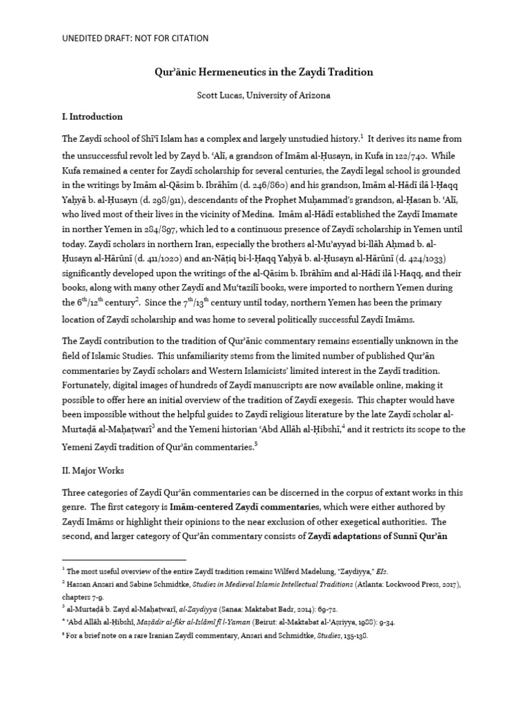 Quranic Hermeneutics in The Zaydi Tradi | PDF