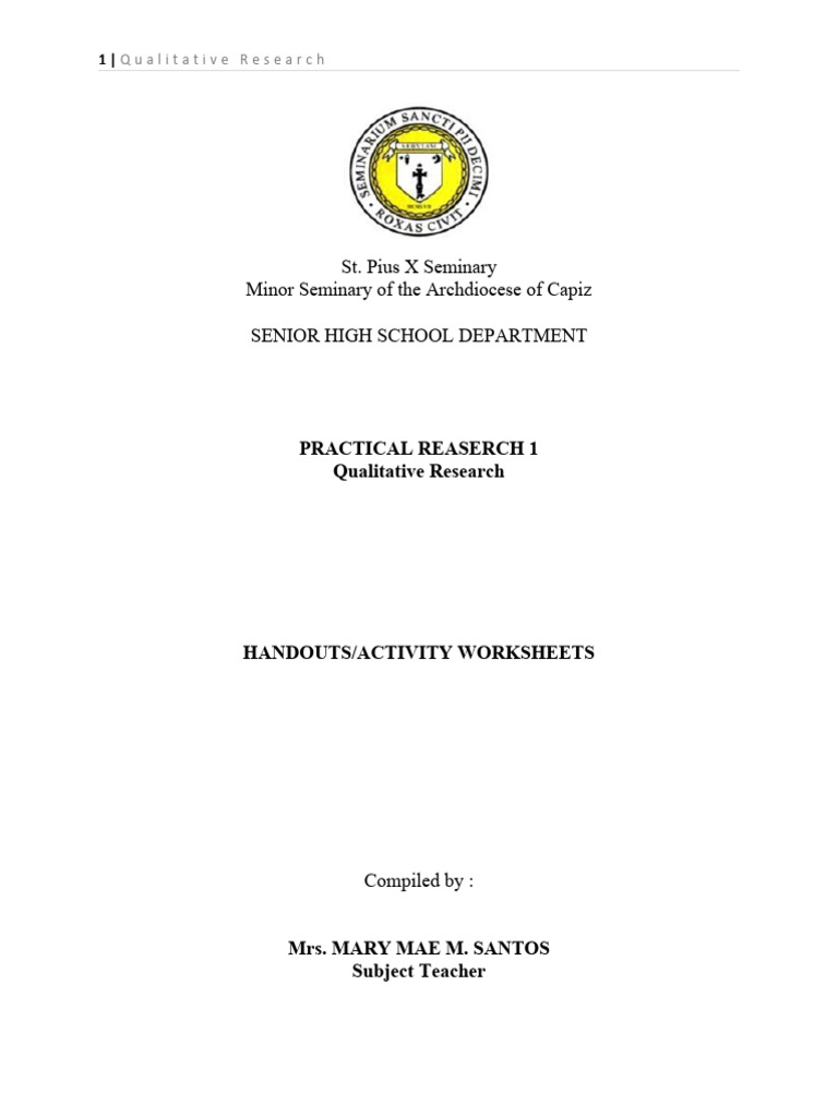 Research Handouts | PDF