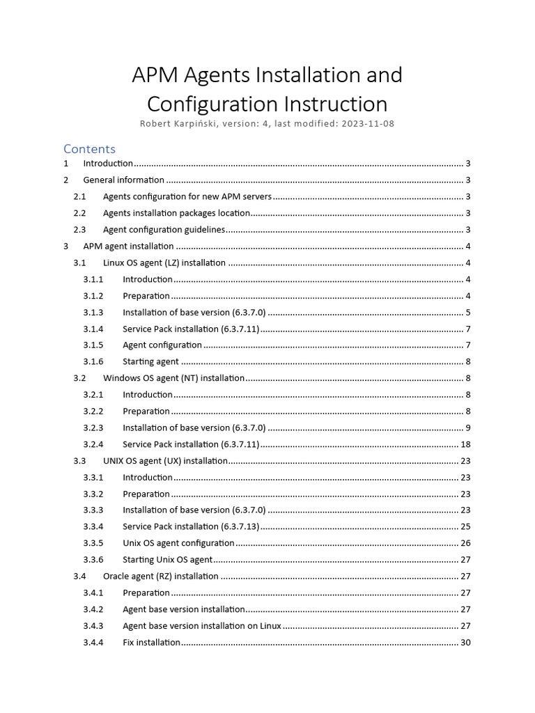 APM Agent Installation Guide | PDF | Operating System | Internet Protocols