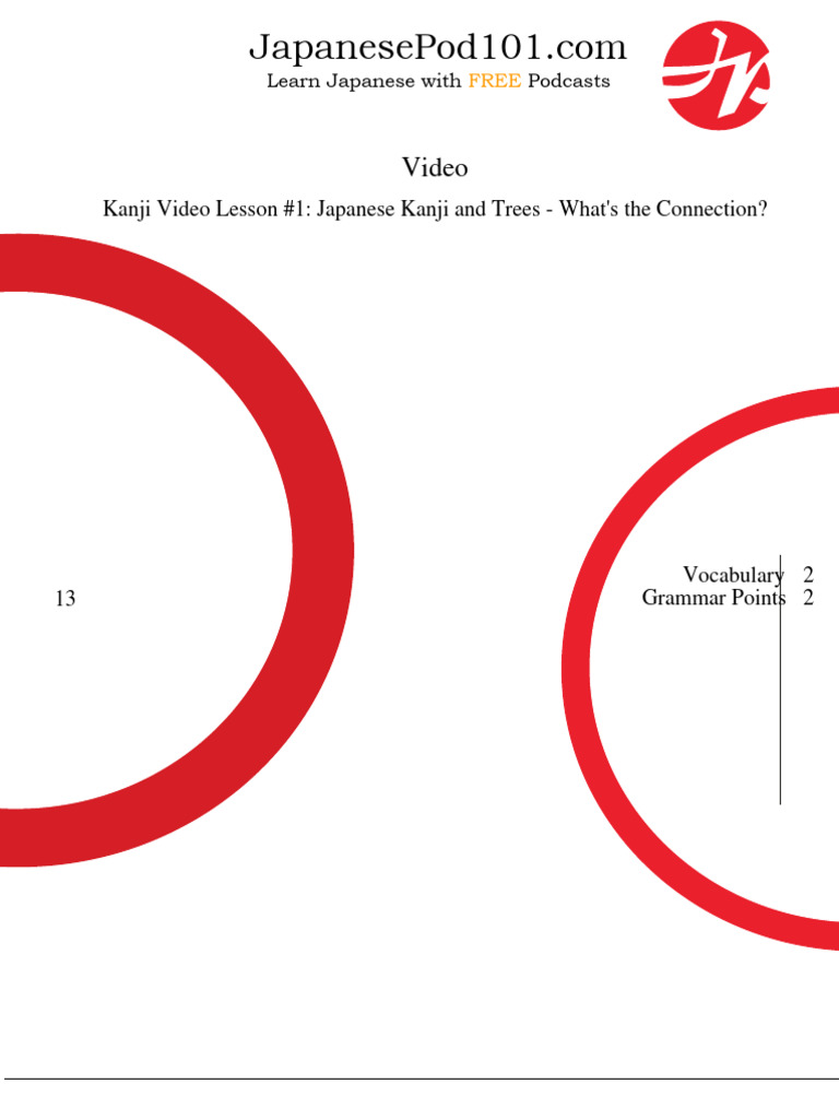 01 Japanese Kanji and Trees - What's The Connection - Lesson Notes ...
