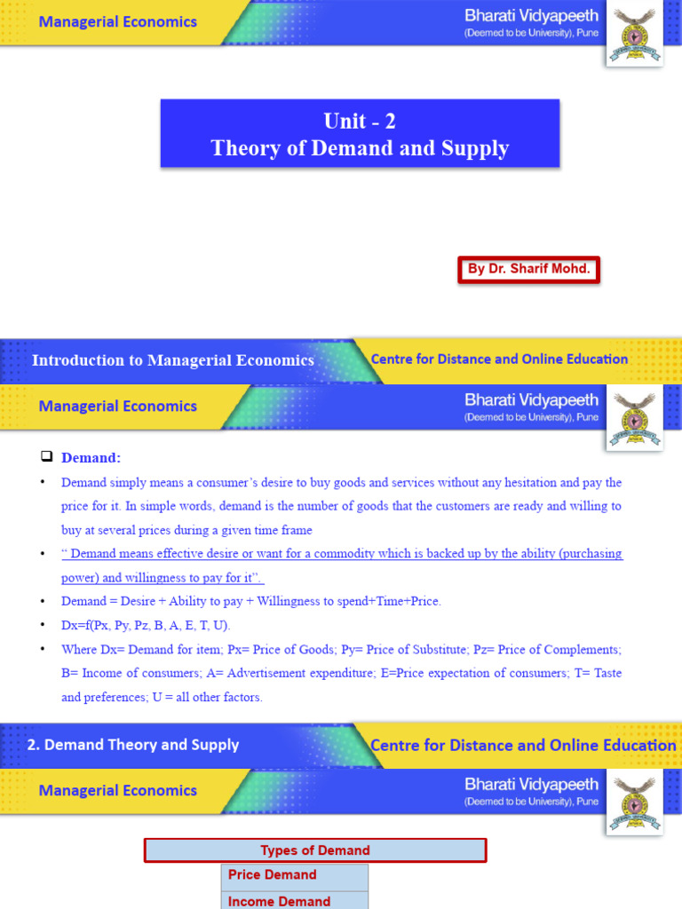 Unit - 2 | PDF | Demand | Demand Curve