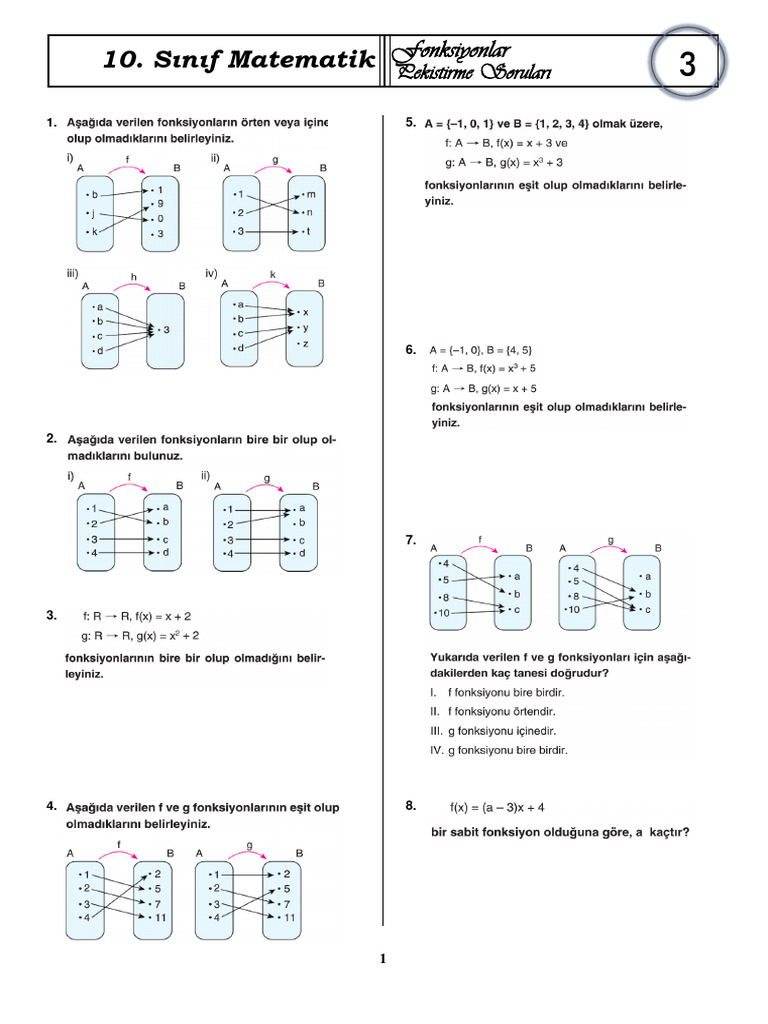 Fonksiyonlar Pekistirme Sorulari-03 | PDF