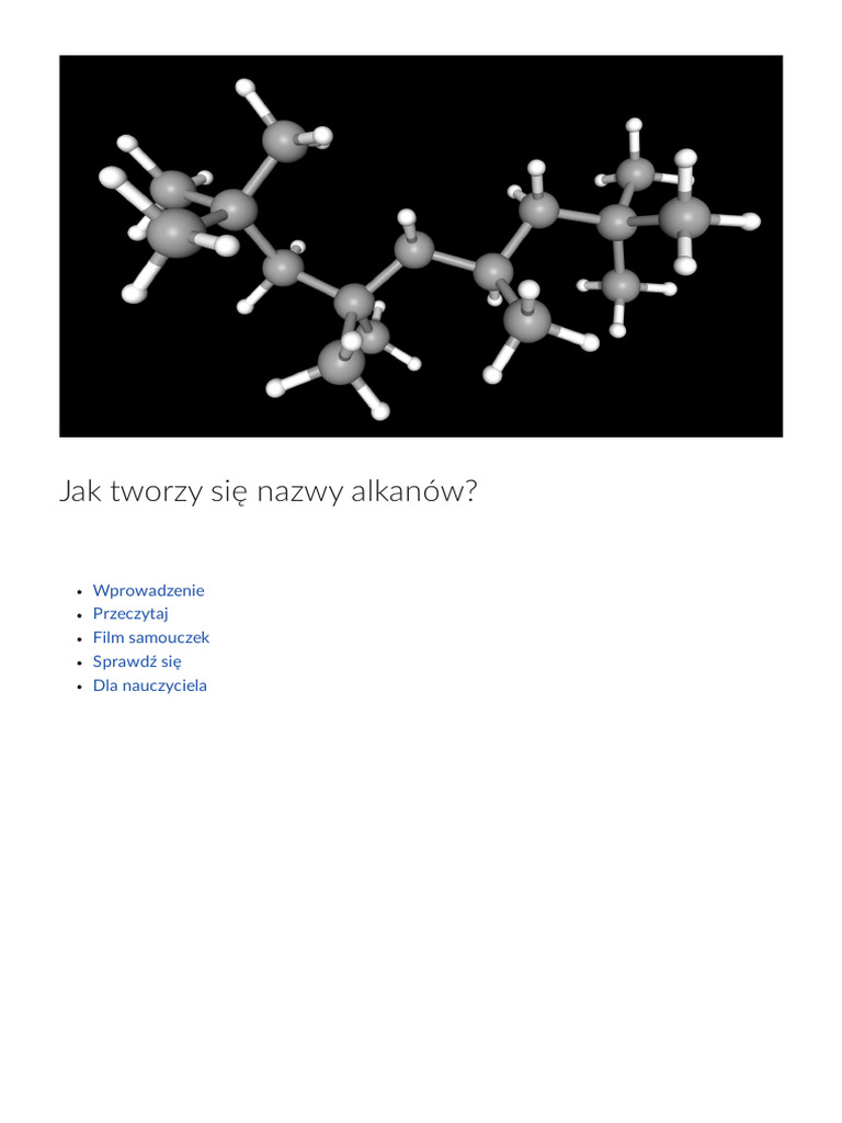 Jak Tworzy Sie Nazwy Alkanow | PDF