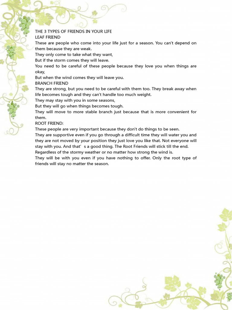 Types of Friends | PDF