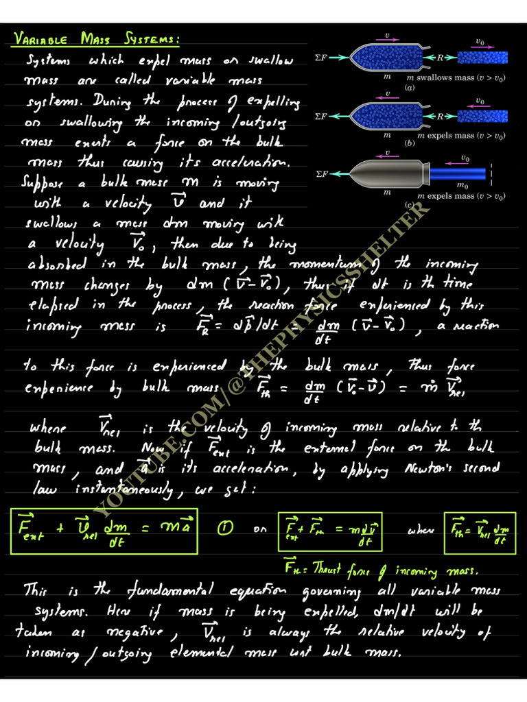 Variable Mass System | PDF