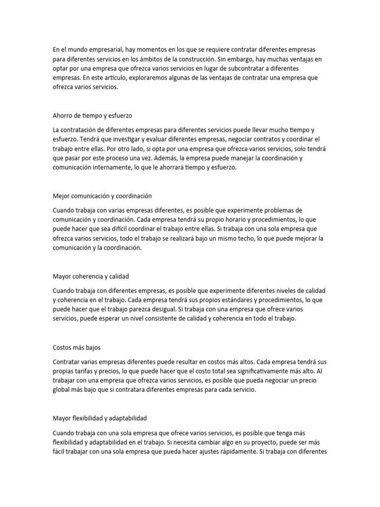 01 Blog Ventajas de Una Empresa Integral | PDF | Business | Outsourcing