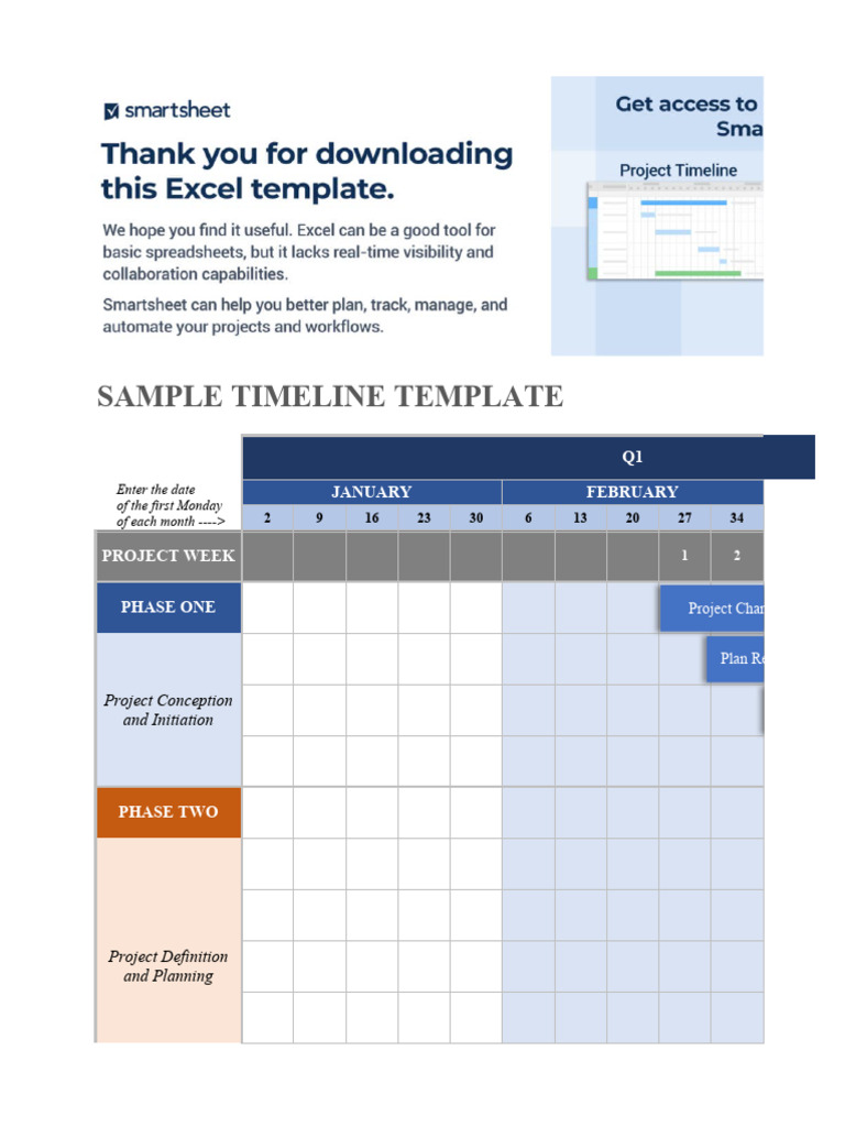 IC Sample Timeline Template For Excel 11412 | PDF