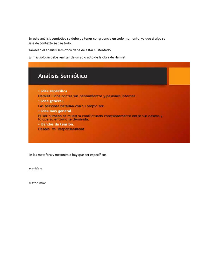 Análisis Semiótico de La Obra de Hamlet | PDF