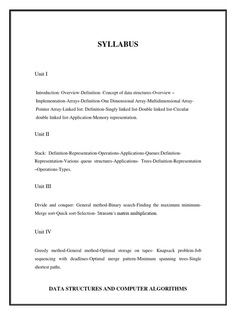 Data Structure Notes Pdf Computer Data Computer Programming