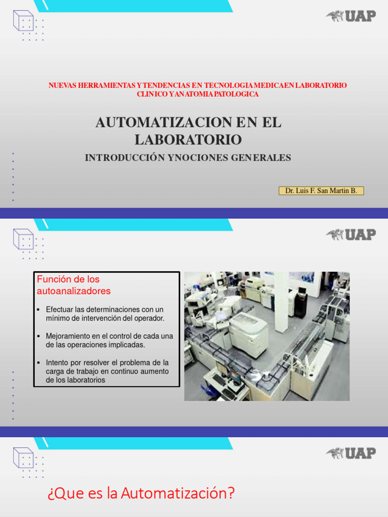 Módulo 2 - Clase 1 - Automatizacion en Laboratorio UAP | PDF | Automatización | Laboratorios