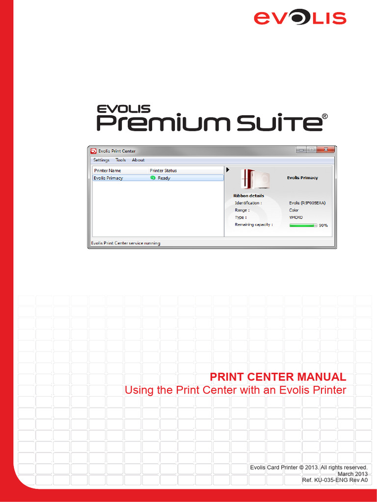 Evolis Print Center Manual | PDF | Printer (Computing) | Command Line Interface